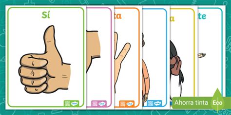 Pósters Señales No Verbales para la Sala de Clases Manos