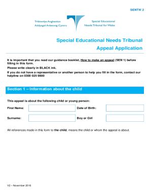 Fillable Online Special Educational Needs And Disability Tribunal Forms