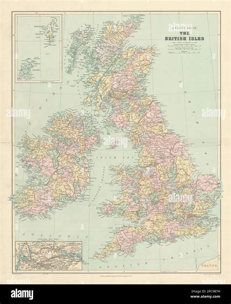County Map Of The British Isles England Ireland Scotland Wales