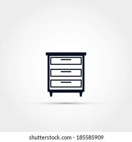 Kitchen Cabinets Contour Icon Cabinet Icon Stock Vector Royalty Free