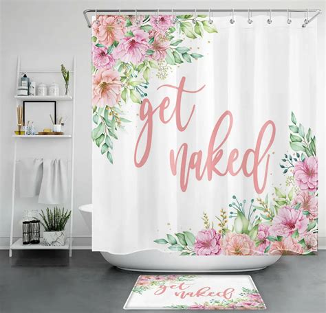 INPERCUST Watercolor Floral Delight Shower Curtain Vibrant Bathroom