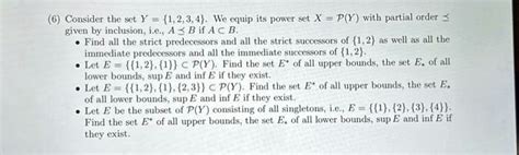solved explain consider the set y 1 2 3 4 we equip its power set x p y with partial