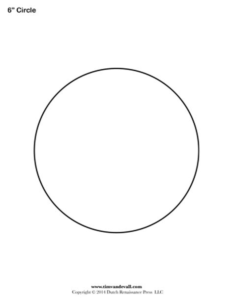 Circle Template 6 Inch Tim S Printables
