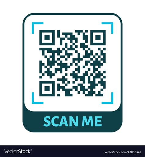 Scan Me Qr Code Design Qr Code For Payment Text Vector Image