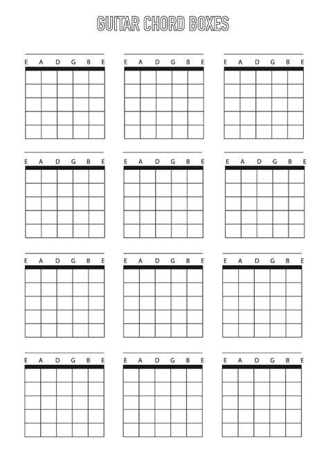 Blank Guitar Chord Boxes A Printable Etsy Canada