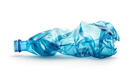 Premium Photo Crumpled Plastic Bottle On White Background Generative AI