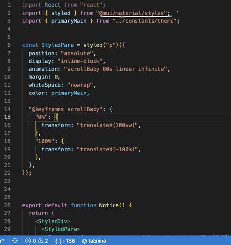reactjs add keyframes animation to material ui styled component react stack overflow