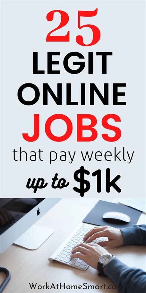 25 Legit Online Jobs That Pay Weekly In 2020 In 2020 Legit Online