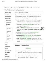 Reference List APA 7th Referencing Style Guide Library Guides At
