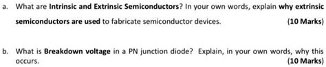 SOLVED What Are Intrinsic And Extrinsic Semiconductors In Vour Own