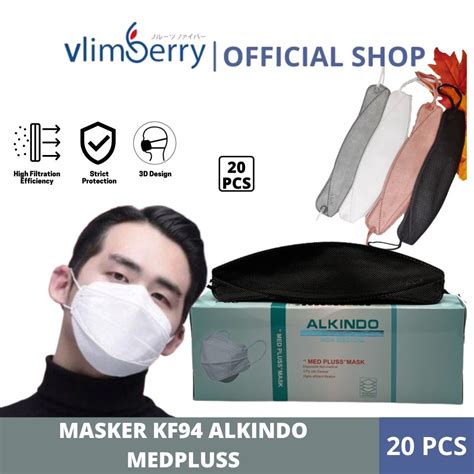 Jual VLIMBERRY Masker KF94 EVO 4D Alkindo Med Pluss Plusmed 1 Box 20pcs