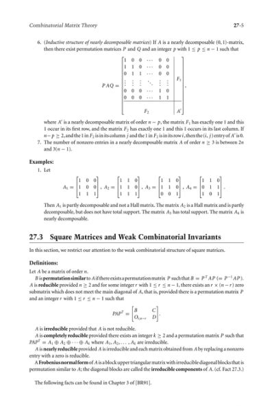 combinatorial matrix theo