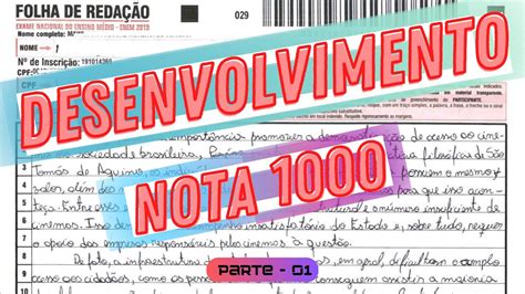 Aprenda A Fazer Um Desenvolvimento De Reda O Nota Reda O Do