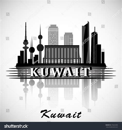 Modern Kuwait City Skyline Design Stock Vector Illustration