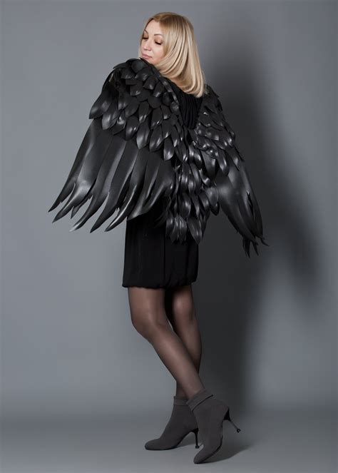 Black Angel Wings Costume Fallen Angel Wings Cosplay Photo Etsy