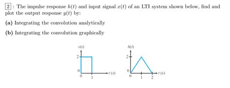 solved 2 the impulse response h t and input signal x t