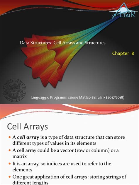 data structures cell arrays and structures linguaggio programmazione matlab simulink 2017