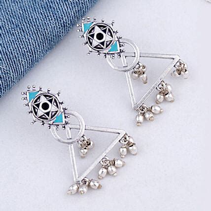 Buy Send Evil Eyes Triangles Drop Earrings Voylla Online Fnp