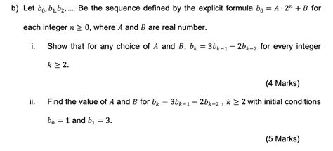 solved b let b0 b1 b2 … be the sequence defined by the
