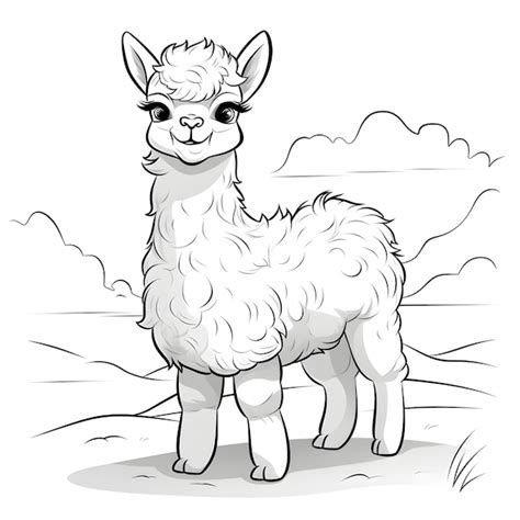 P Ginas Para Colorear De Lamas Lindas Foto Premium