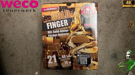 Weco Gold Finger 21 Schuss 30mm Kaliber XXL Gold Glitter Fächer