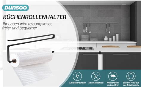 Küchenrollenhalter ohne Bohren 2 Stück Stabiler Schwarz