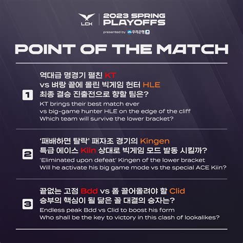 LCK On Twitter LCK SPRING PLAYOFFS Lower Bracket Match Points Of