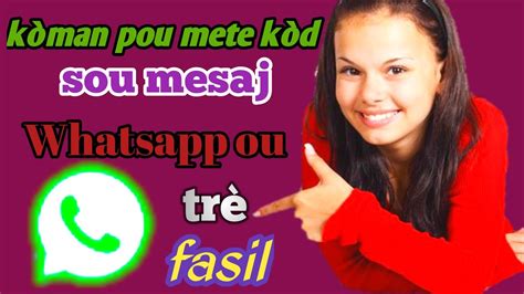 kòman pou mete kòd sou mesaj Whatsapp YouTube