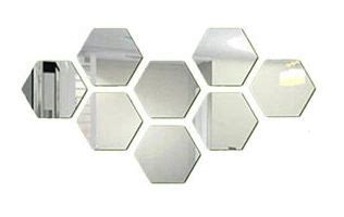 LUSTRO samoprzylepne HEXAGON naklejka DUŻE 8 szt LUSTERKO Cena