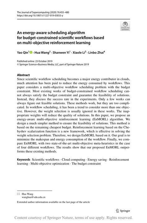 an energy aware scheduling algorithm for budget constrained scientific workflows based on multi
