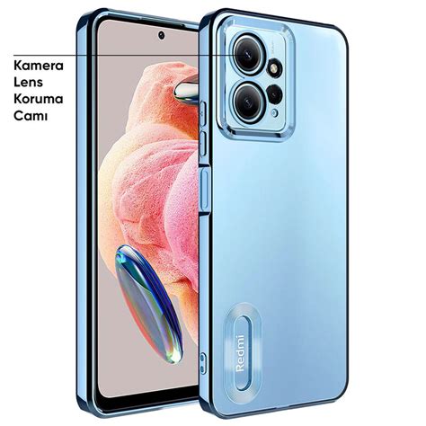 Xiaomi Redmi Note 12 Kılıf Açık Mavi Zebana Glint Silikon Kılıf