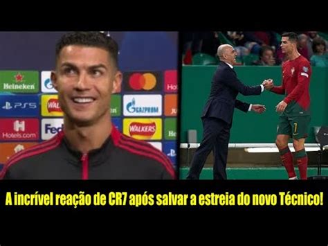 Cristiano Ronaldo reage após anotar dois golos no jogo entre Portugal