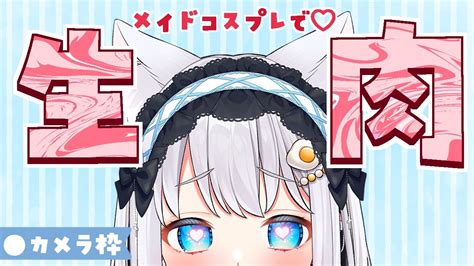 飲酒雑談 カメラ枠 メイドコスプレで生肉食べる Vtuber YouTube