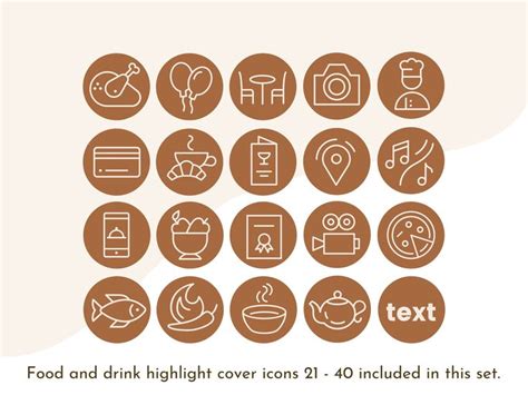 Food Drink Instagram Highlight Covers Minimal Ig Icons Png Icons