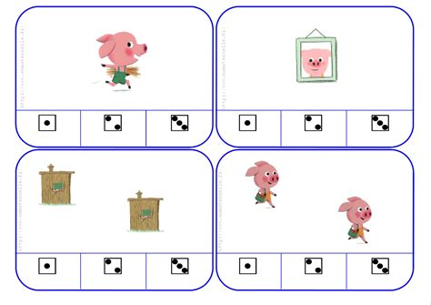 Les trois petits cochons cartes à compter