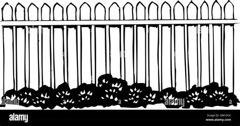 Picket Fence With Flowers Vector Illustration Stock Vector Image Art