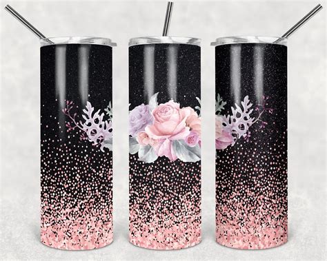 LTS 310 Cowhide Gold Glitter 20oz Skinny Tumbler Sublimation Design PNG