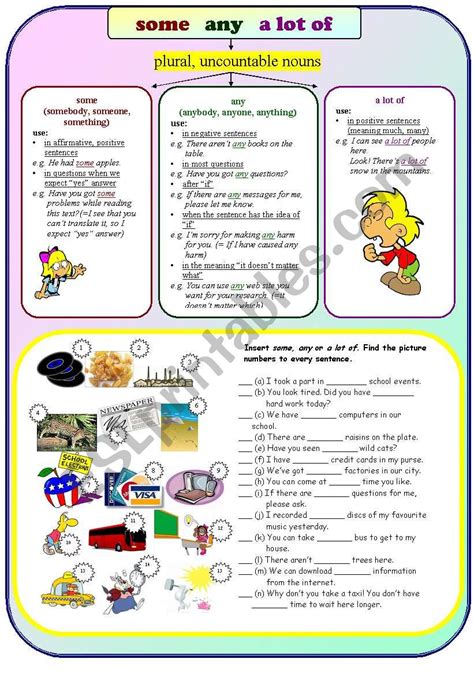 Some Any A Lot Of ESL Worksheet By Tasha899