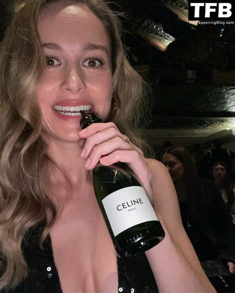 Brie Larson Displays Her Cleavage At The Celine Fall Winter 2023