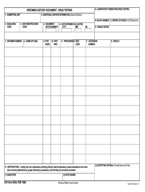 blank std test result form printable