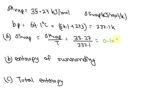 Solved The Normal Boiling Point Of Methanol Is C The Enthalpy Of