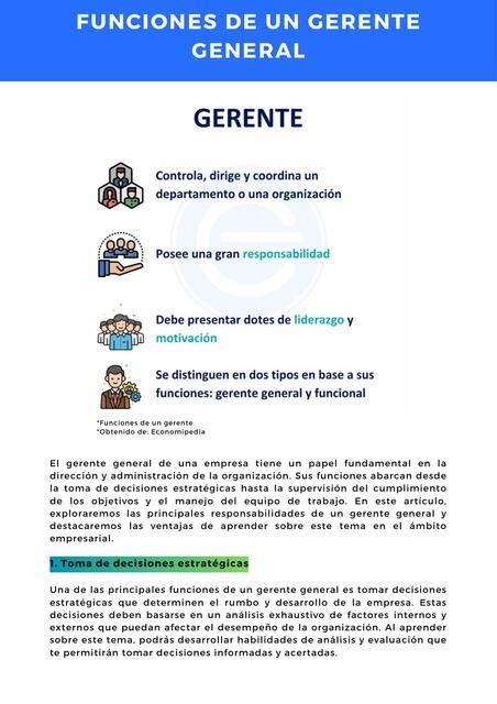 Funciones De Un Gerente General Facilitando Tu Estudio UDocz