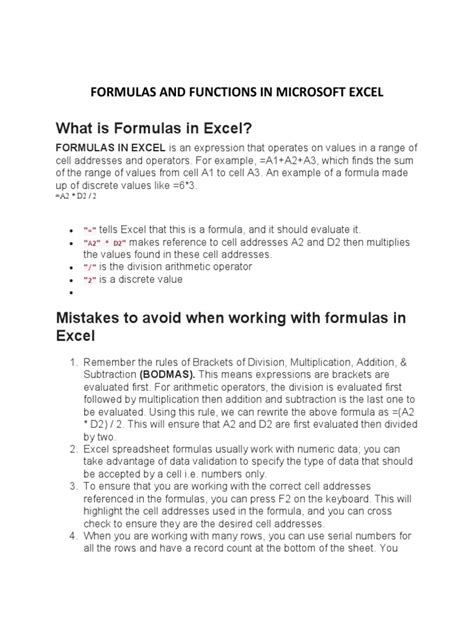 formulas and functions in microsoft excel pdf microsoft excel summation