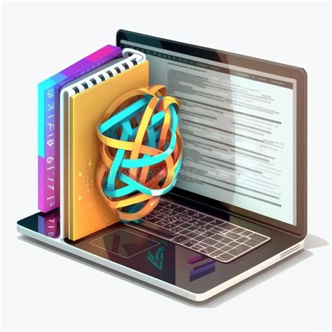 3d computer laptop and program code development web coding concept ai generated stock