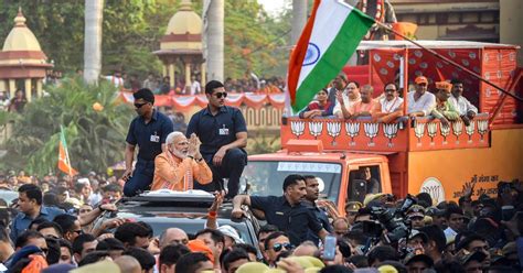 PM Narendra Modi Holds Roadshow In Varanasi Day Before Filing