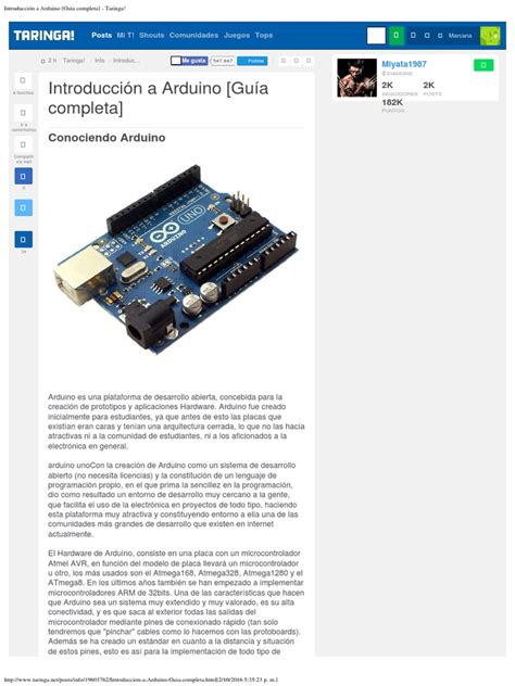 introducción a arduino guía completa taringa pdf arduino microcontrolador