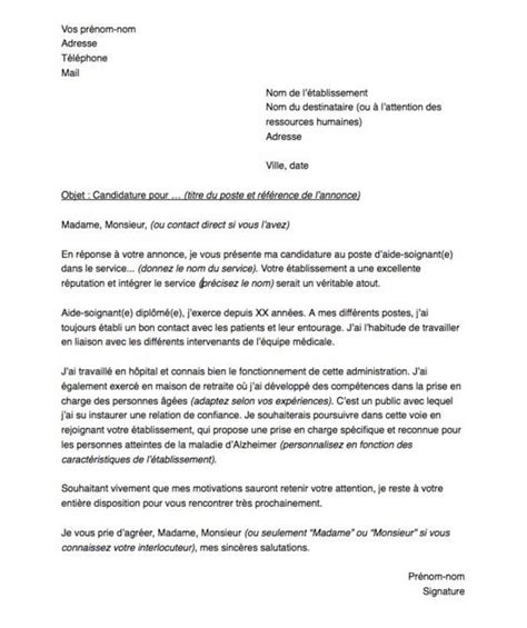 Lettre De Motivation Pour Un Poste D Aide Soignant E Capital Fr