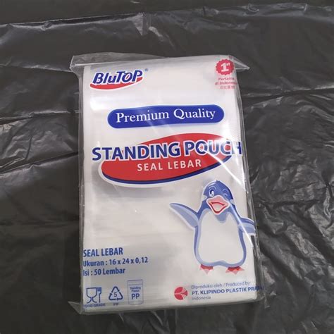 Jual Plastik Standing Pouch STP BluTop Bening Transparan 16x24cm ECER