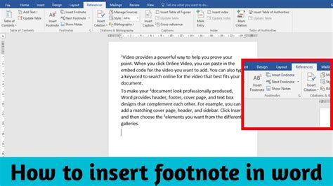 How To Insert Footnote In Word What Is Footnote Youtube
