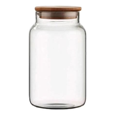Pote De Vidro Hermético Tampa Bambu Temperos 300ml Submarino